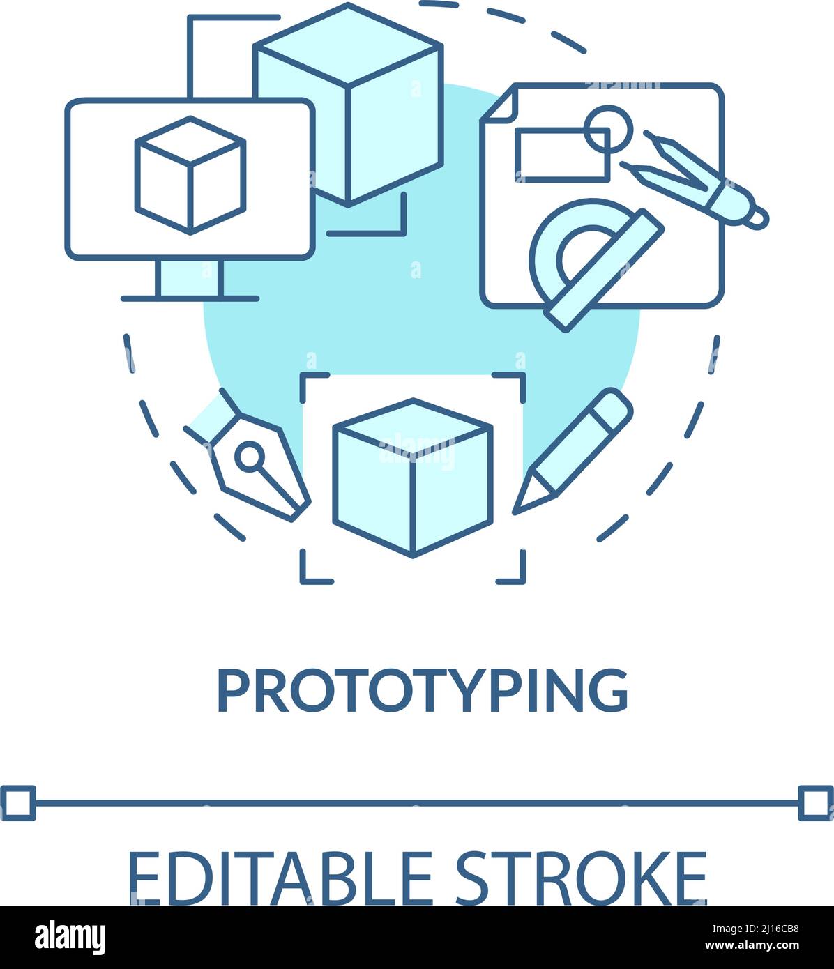 Prototyping turquoise concept icon Stock Vector Image & Art - Alamy