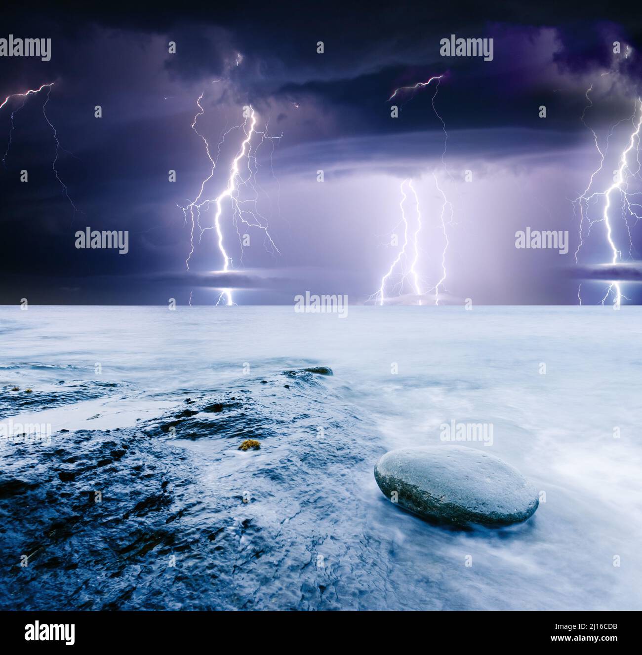 summer storm beginning with lightning Stock Photo - Alamy