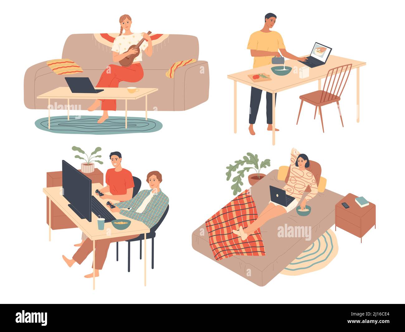 Daily life activities Stock Vector Images - Alamy