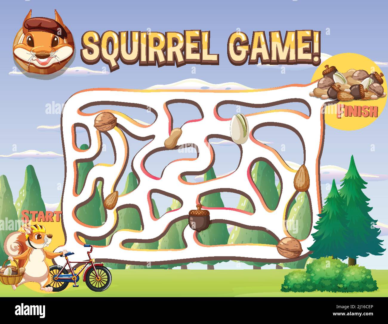 A squirrel board game scene illustration Stock Vector Image & Art - Alamy