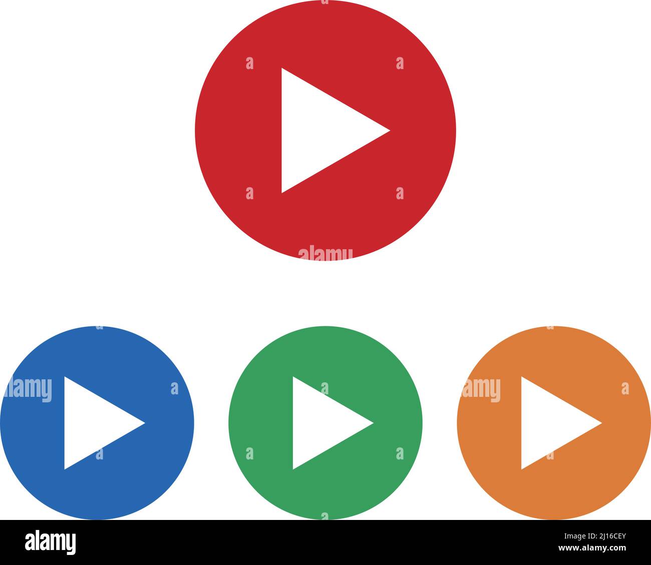 Movie play button icon set. Editable vector Stock Vector Image & Art ...