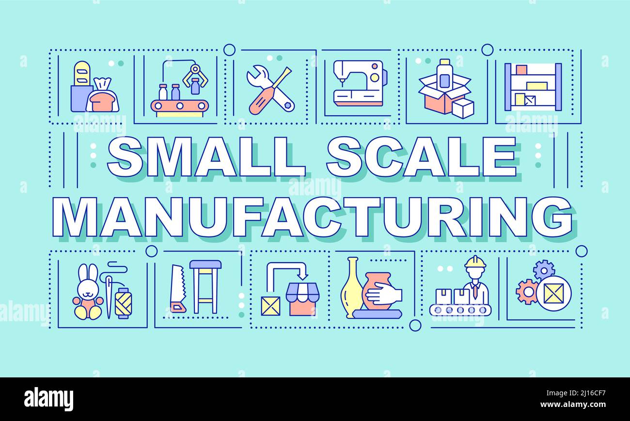 Small scale manufacturing word concepts blue banner Stock Vector Image ...