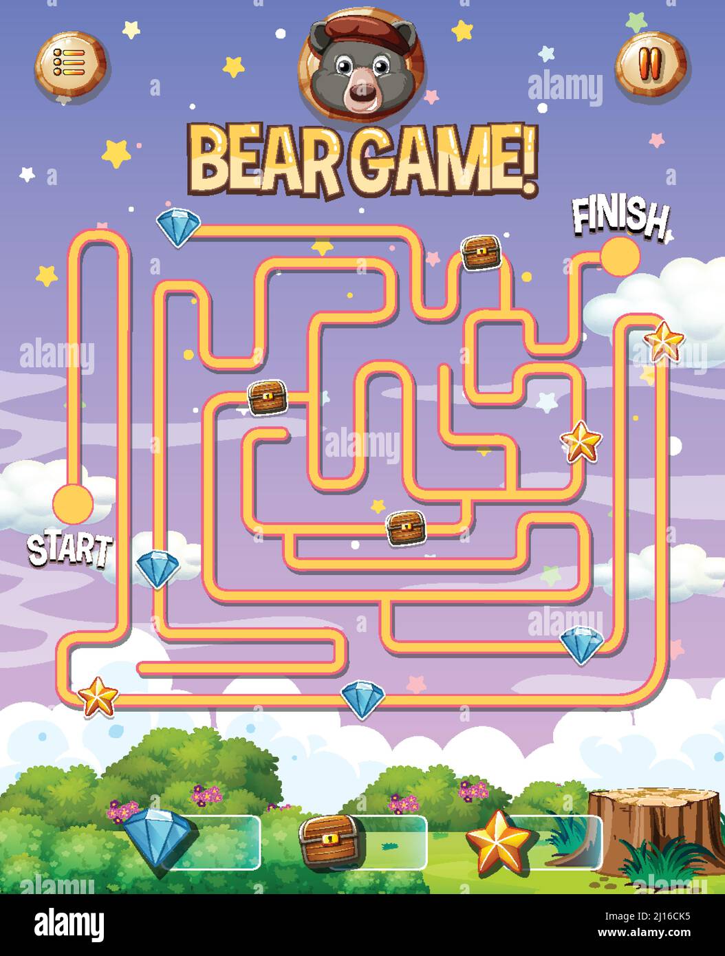 Fun animal boardgame template illustration Stock Vector Image & Art - Alamy