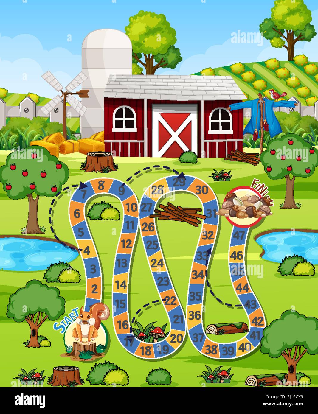 A farm boardgame template illustration Stock Vector Image & Art - Alamy