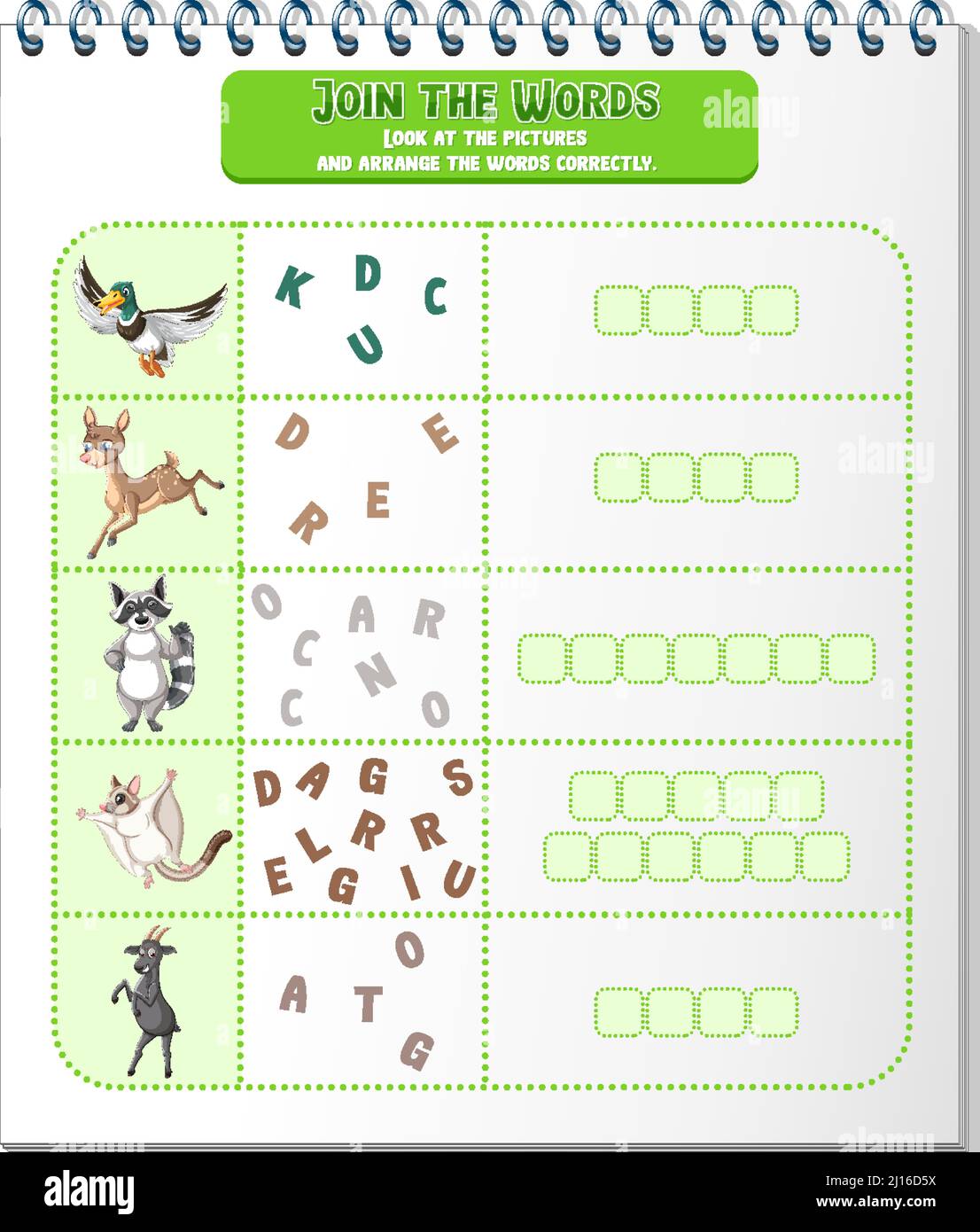 Arrange the letters in order with pictures illustration Stock Vector ...