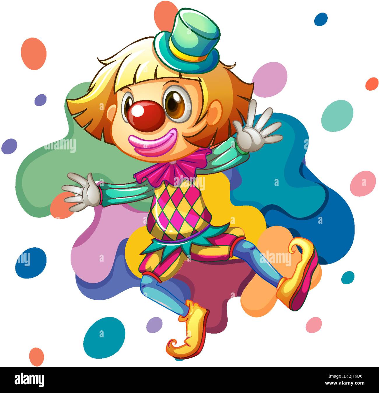 Colourful clown cartoon character illustration Stock Vector Image & Art ...