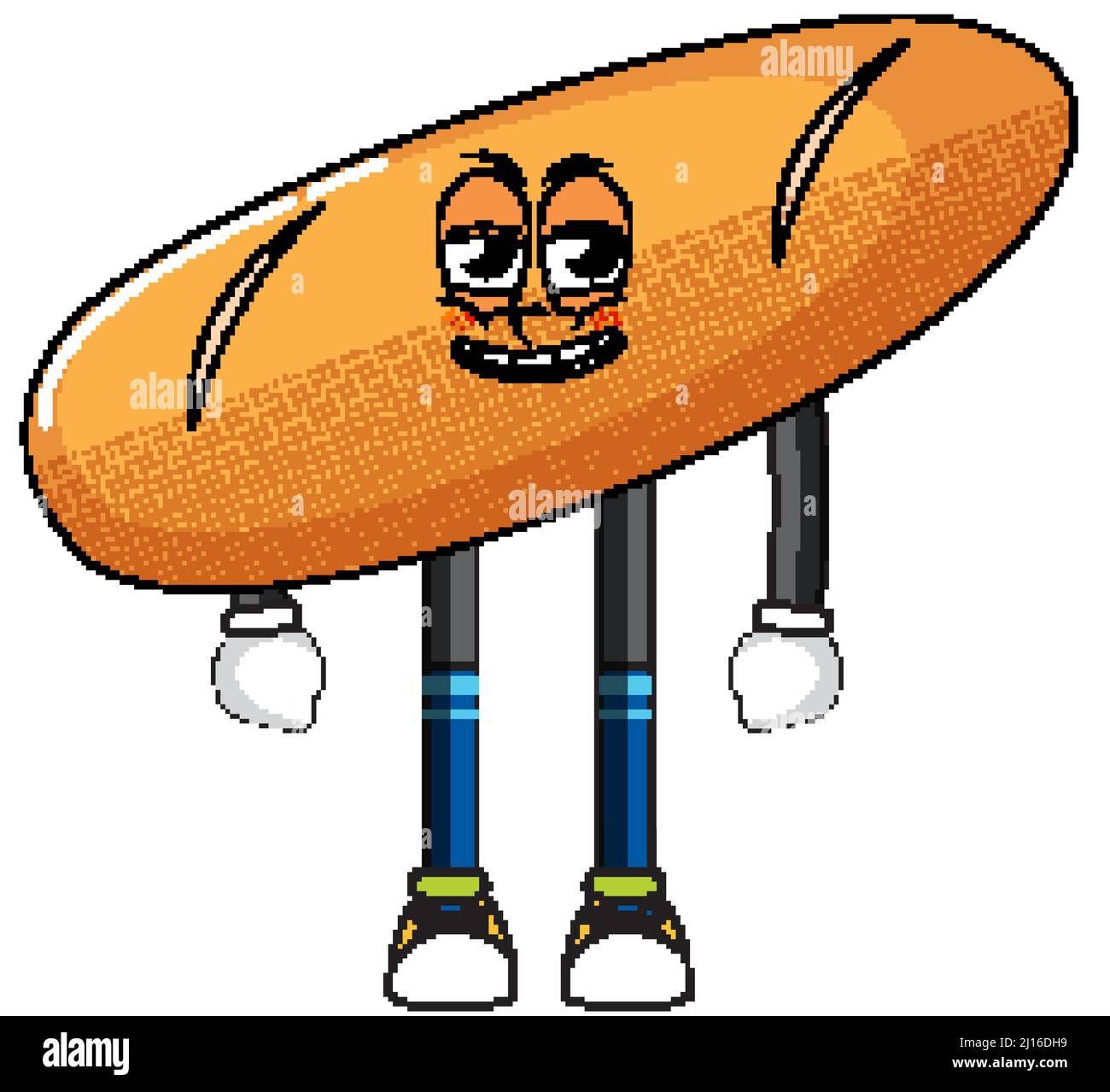 A bread cartoon character on white background illustration Stock Vector ...