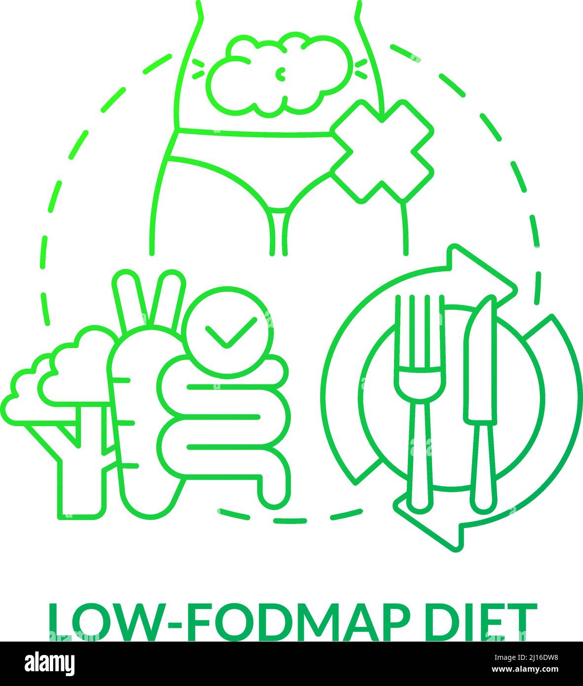 Low FODMAP diet green gradient concept icon Stock Vector Image & Art ...