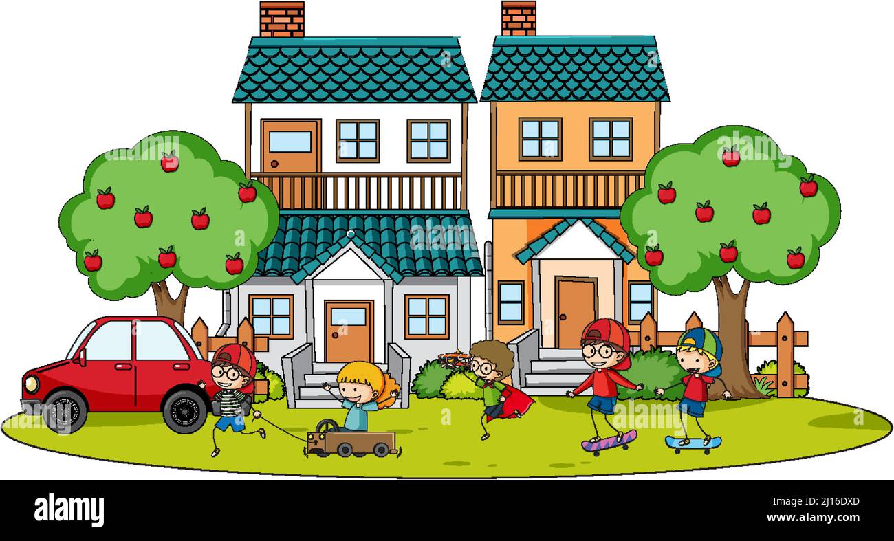 Doodle house cartoon design illustration Stock Vector Image & Art - Alamy