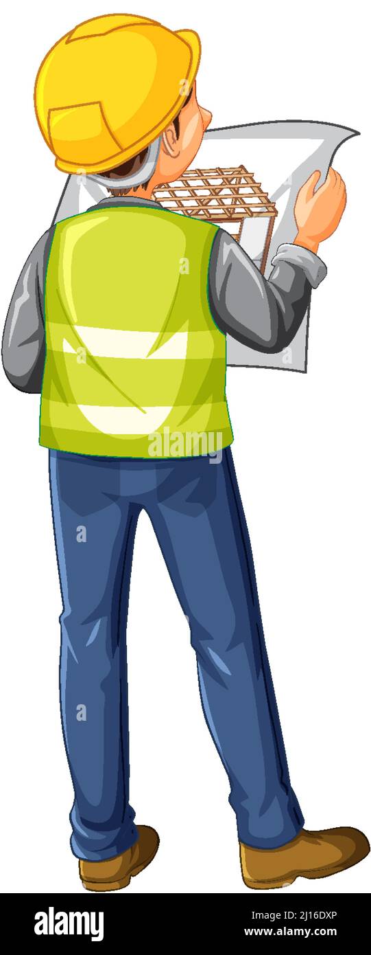 Back side of an engineer worker illustration Stock Vector Image & Art ...