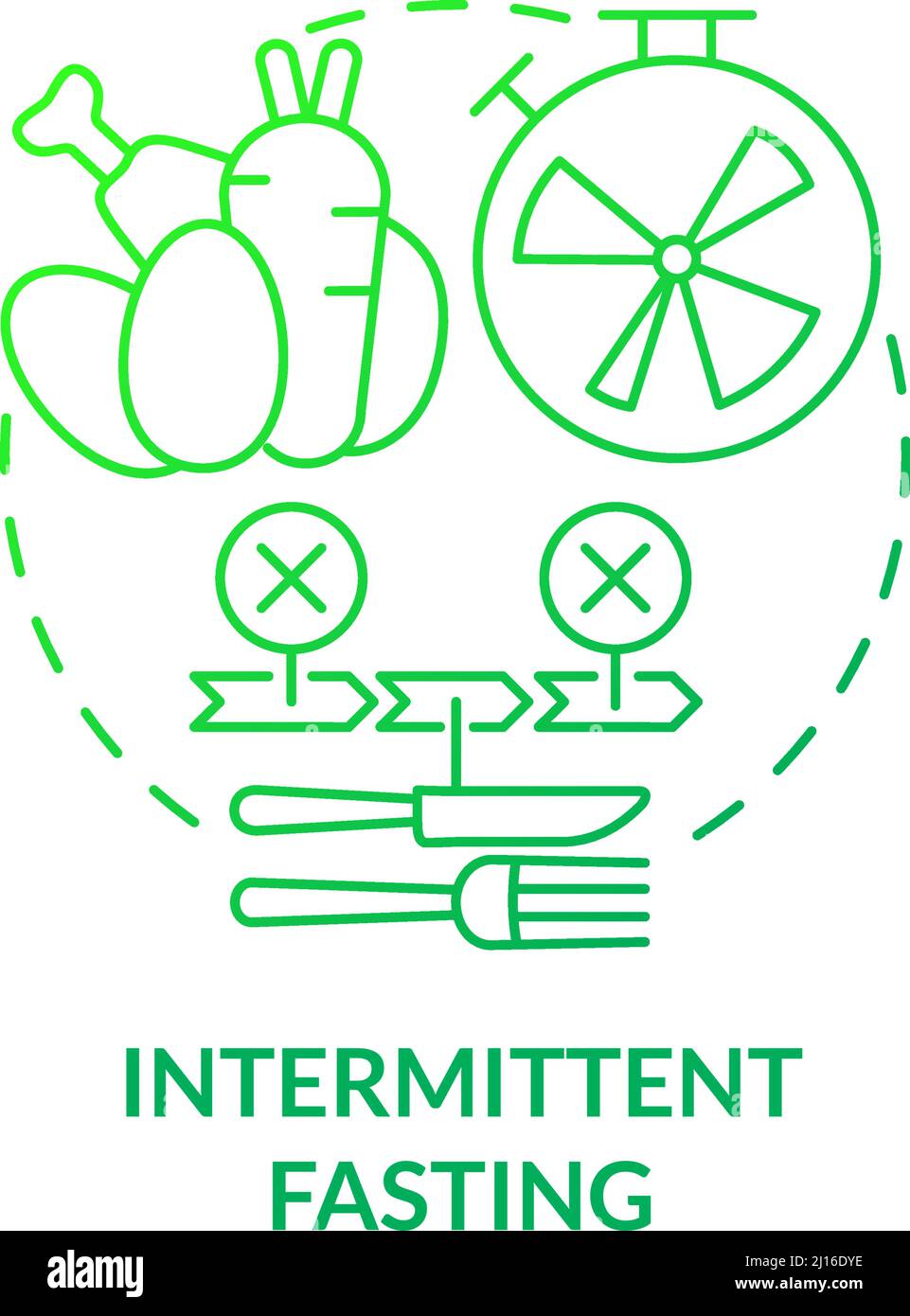 Intermittent fasting green gradient concept icon Stock Vector Image ...