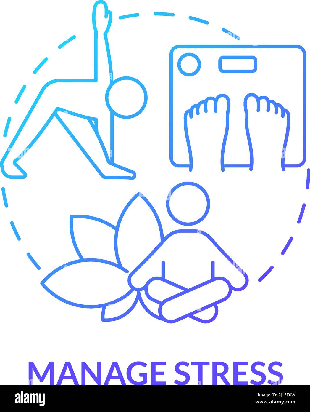 Manage stress blue gradient concept icon Stock Vector Image & Art - Alamy