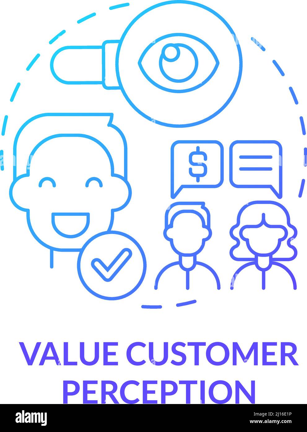Value client perception blue gradient concept icon Stock Vector Image ...