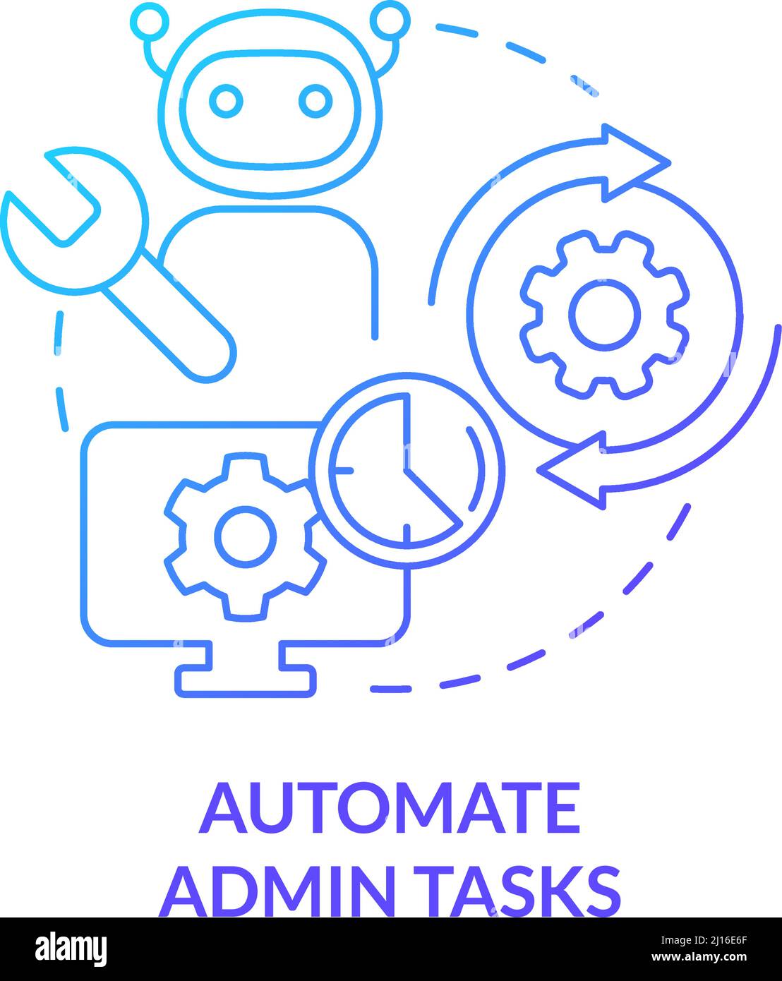 Automate admin tasks blue gradient concept icon Stock Vector Image ... Automate admin tasks blue gradient concept icon Stock Vector Image ...