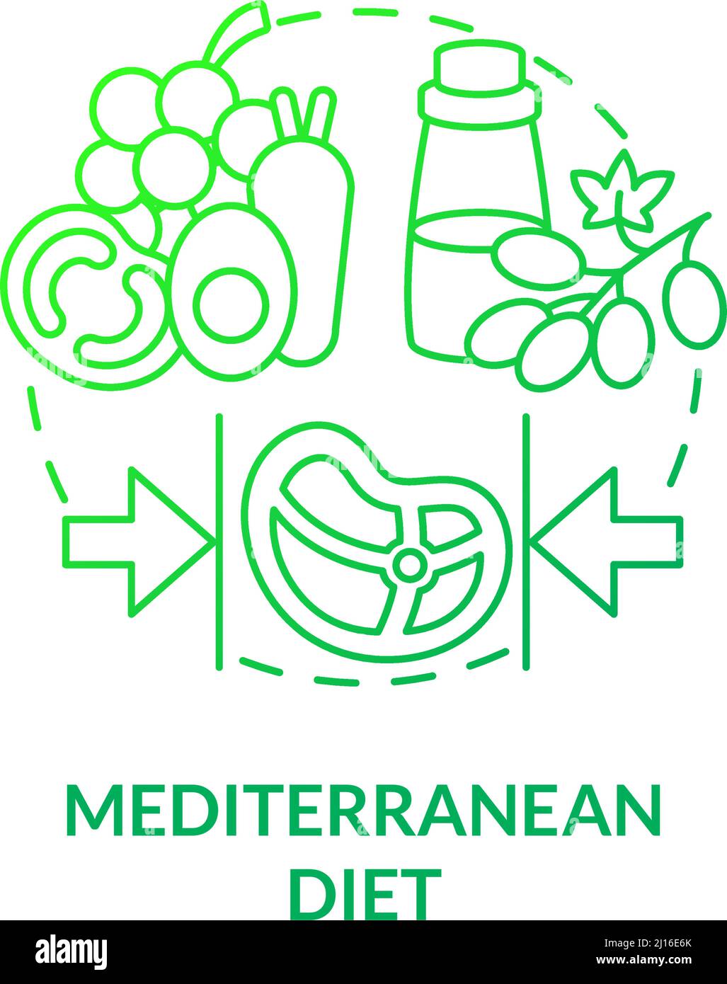 Mediterranean diet green gradient concept icon Stock Vector Image & Art ...