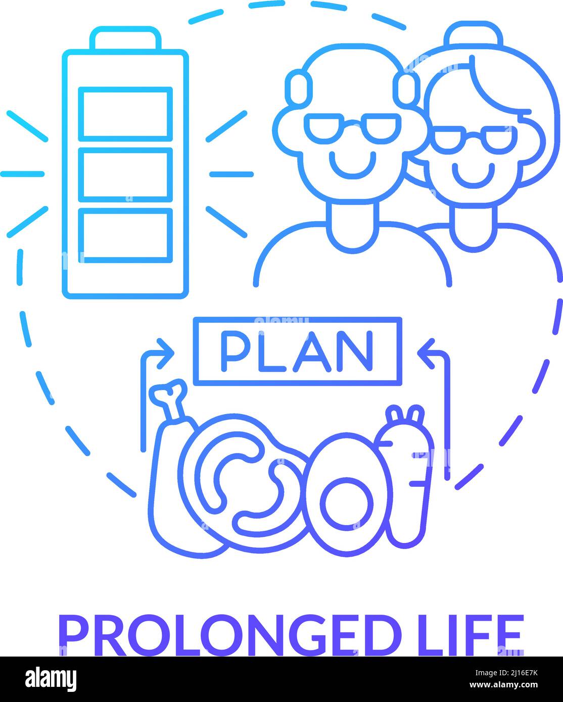 Prolonged life blue gradient concept icon Stock Vector Image & Art - Alamy