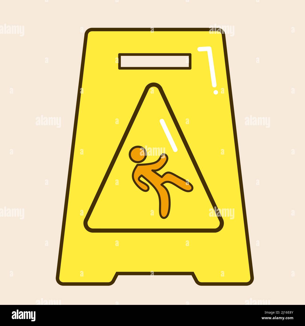 Slippery floor icon logo cartoon illustration Stock Photo - Alamy