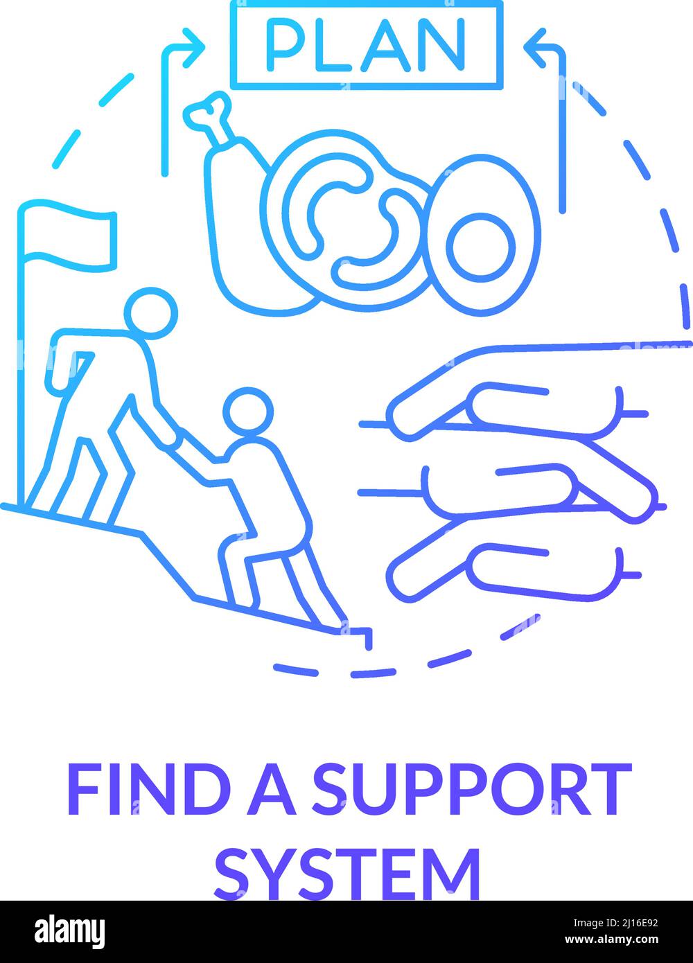 Find support system blue gradient concept icon Stock Vector Image & Art ...