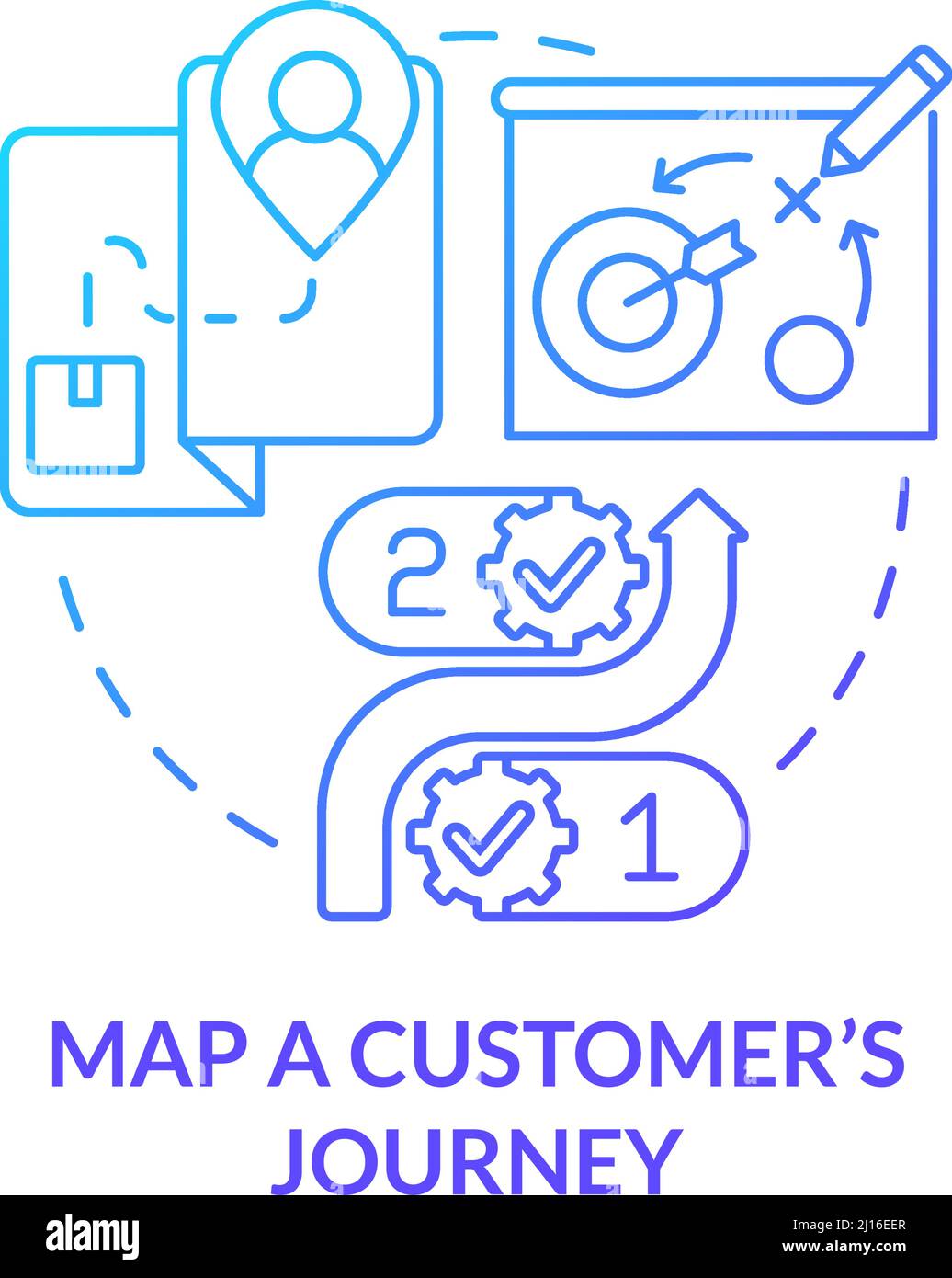 Map customer journey blue gradient concept icon Stock Vector Image ...
