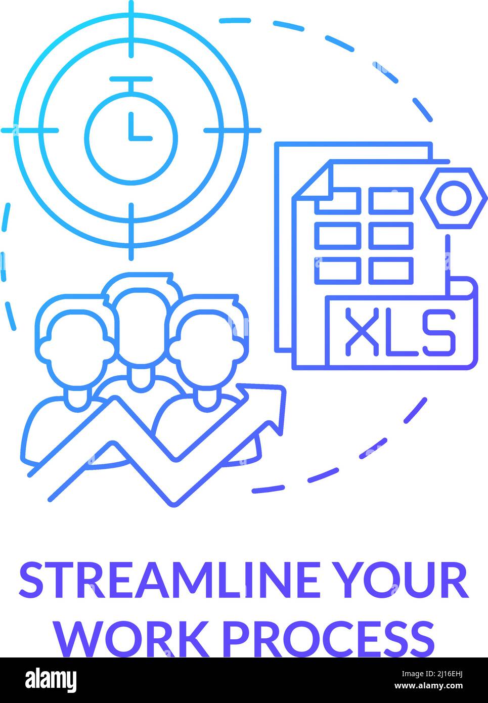 Streamline your work process blue gradient concept icon Stock Vector ...