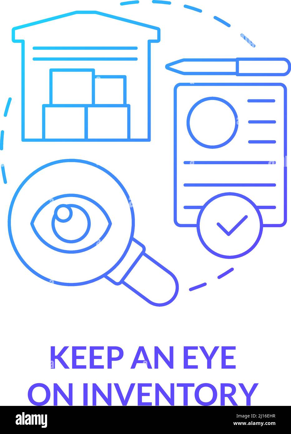 Keep eye on inventory blue gradient concept icon Stock Vector Image ...