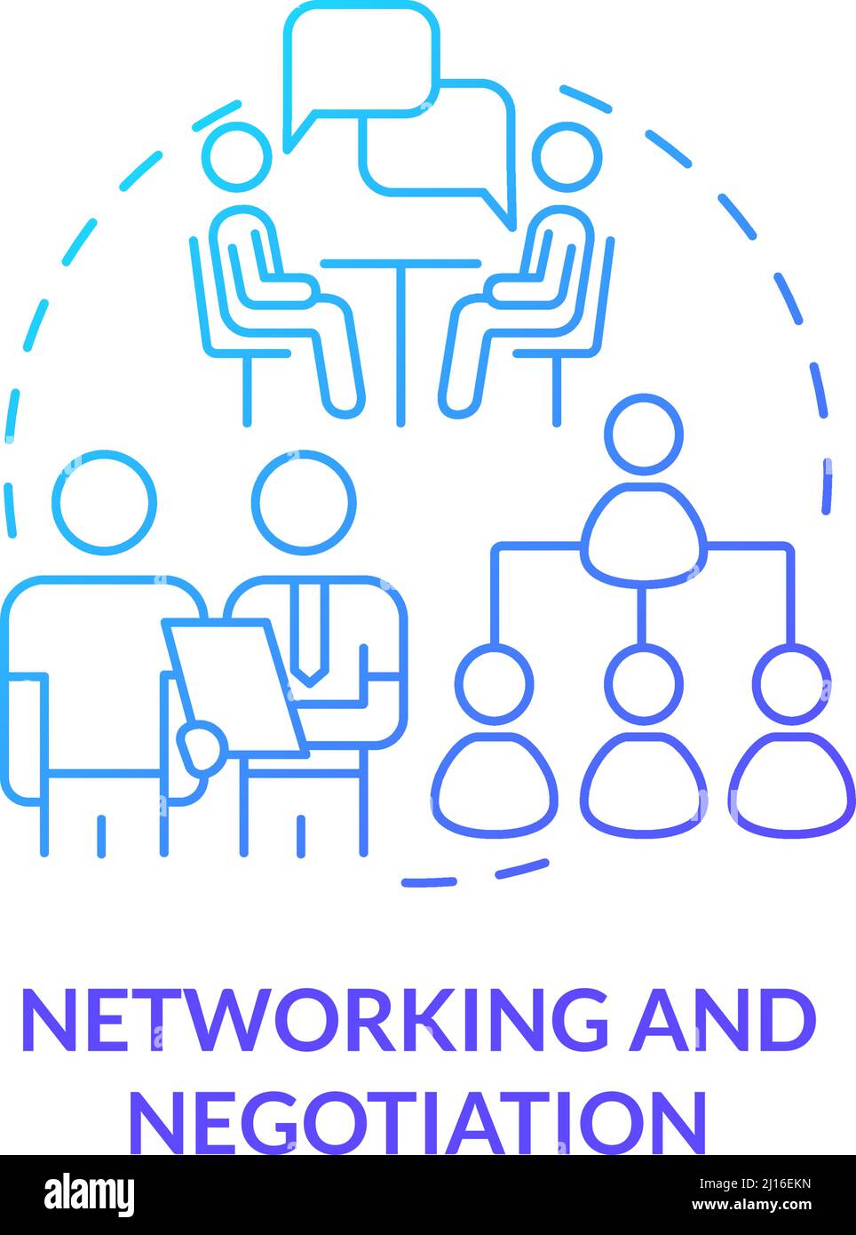 Networking and negotiation blue gradient concept icon Stock Vector ...
