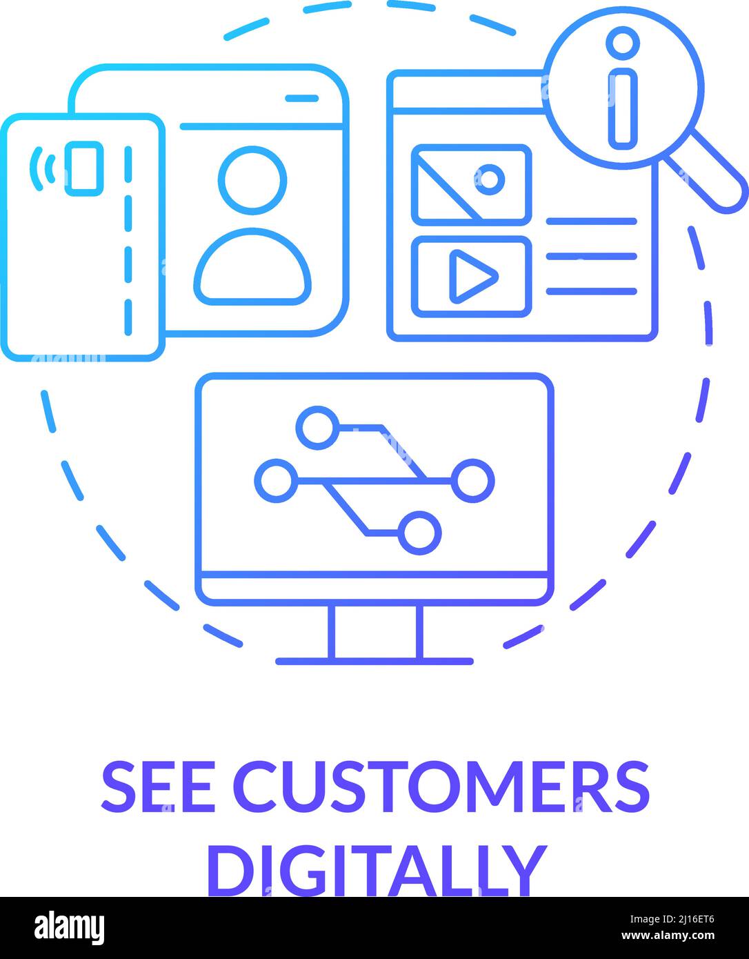 See customers digitally blue gradient concept icon Stock Vector Image ...