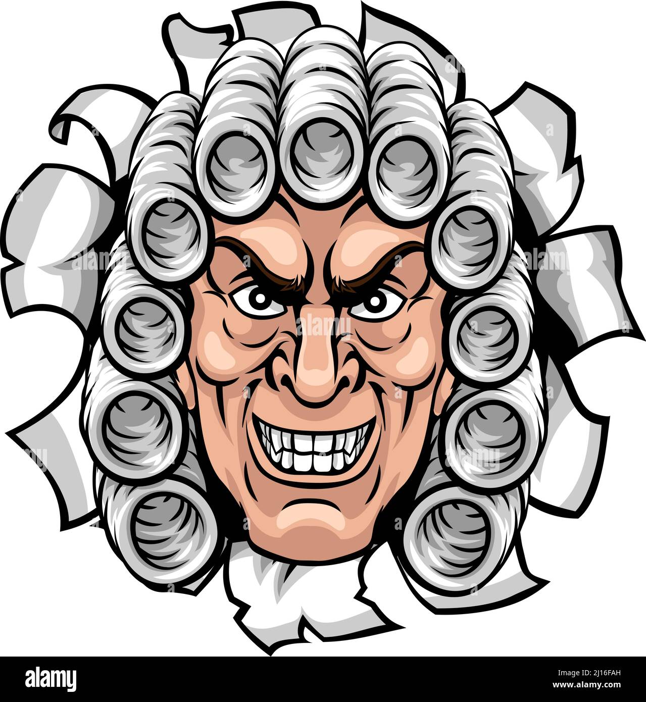 Scary Judge Cartoon Character Stock Vector Image & Art - Alamy