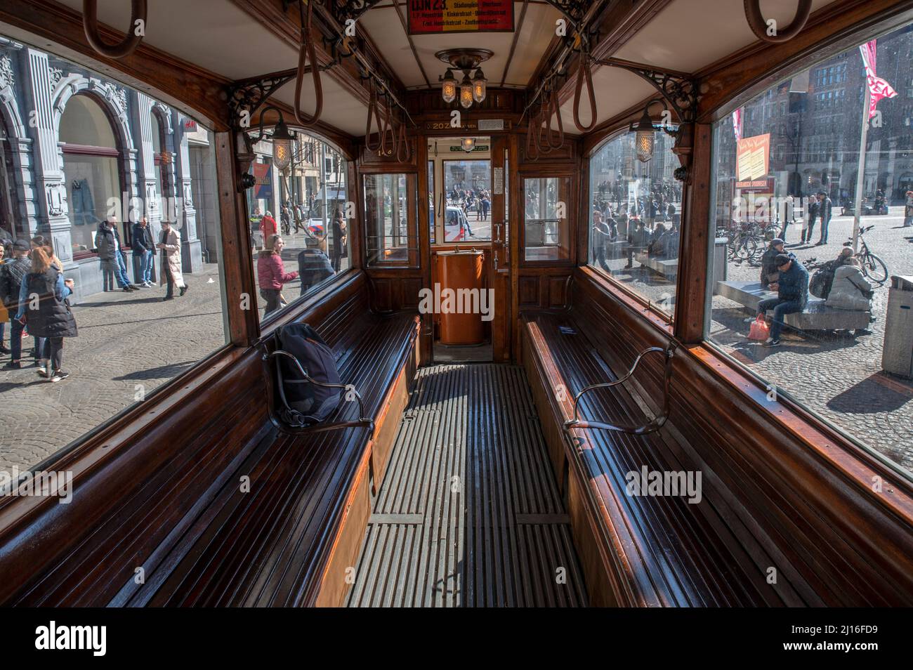 Inside An Old Vintage Tram At Amsterdam The Netherlands 19-3-2022 Stock ...
