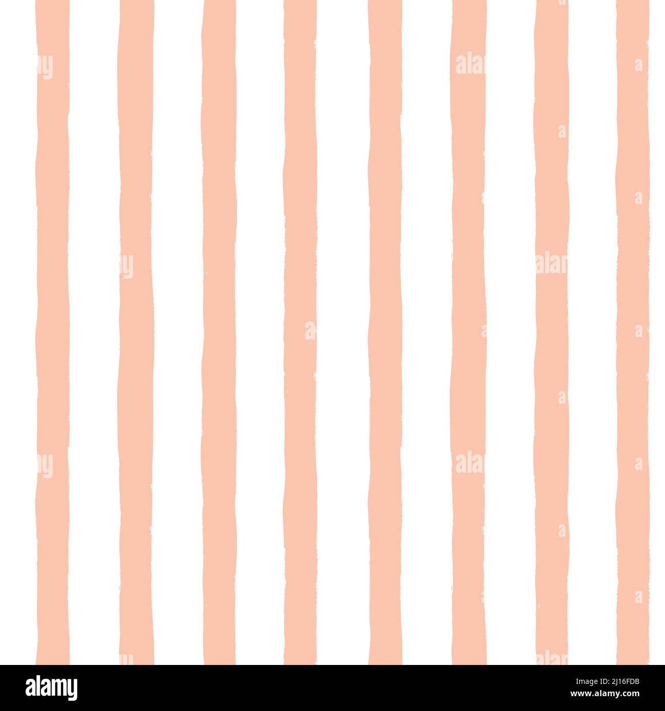 Vertical stripes hand-painted seamless vector background. Coral pink ...