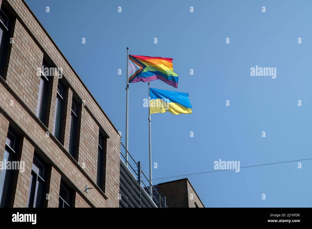 LGBT And Ukrainian Flag At The Stadsdeel East At Amsterdam The ...