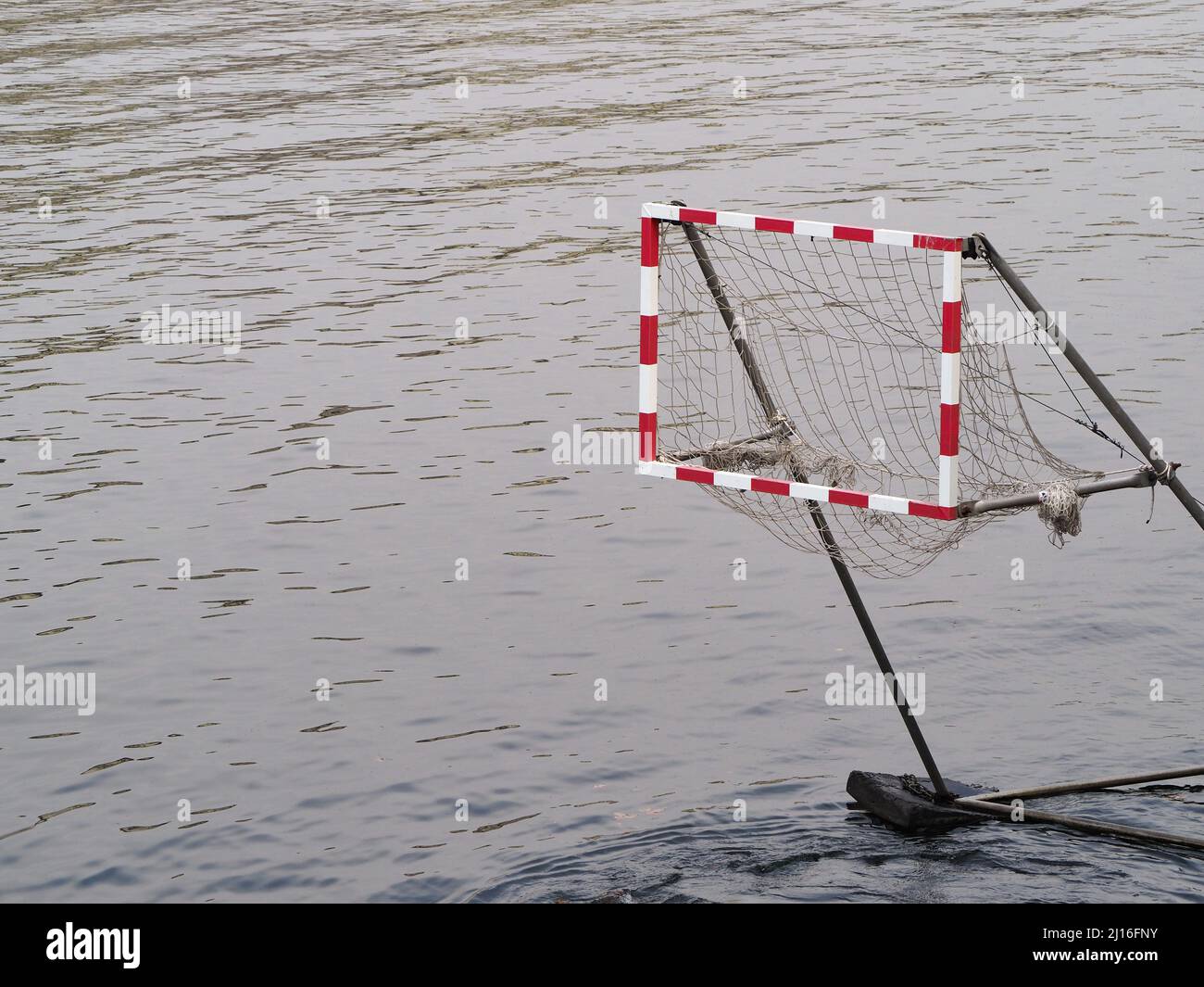 water sport goal post on the river Stock Photo - Alamy