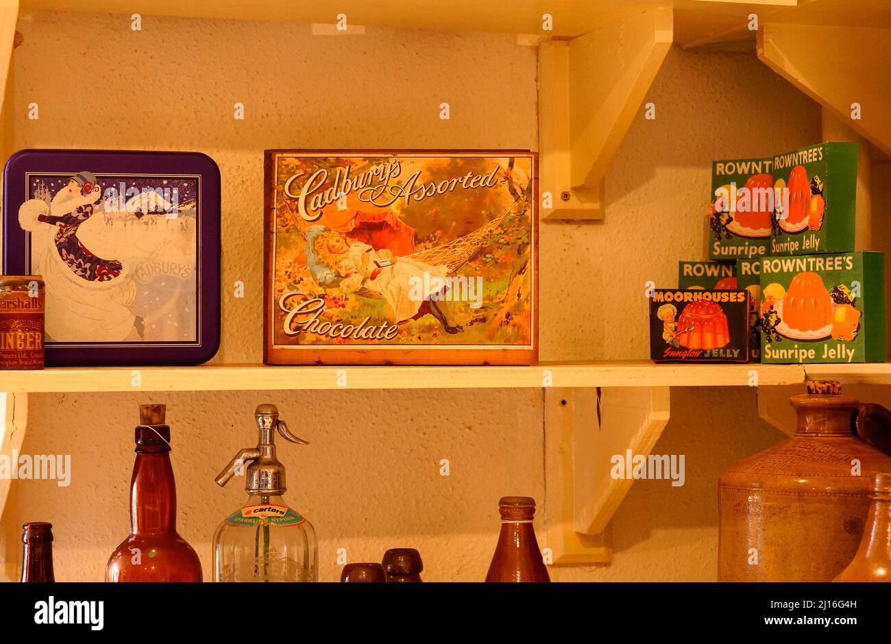 Old obsolete products on display in a museum Stock Photo - Alamy