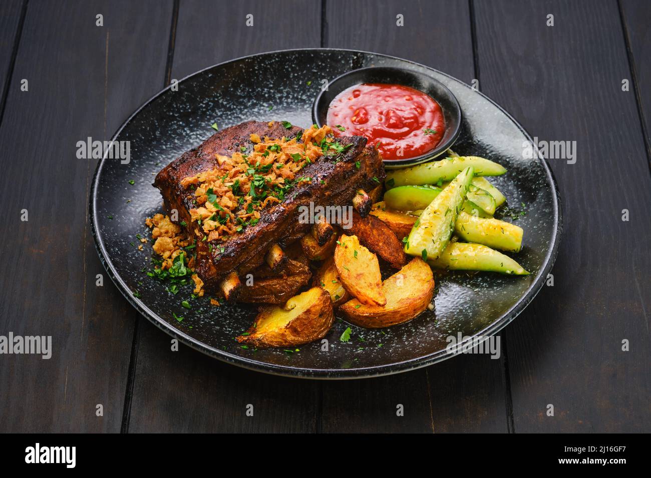 Roast pork loin cucumber hi-res stock photography and images - Alamy