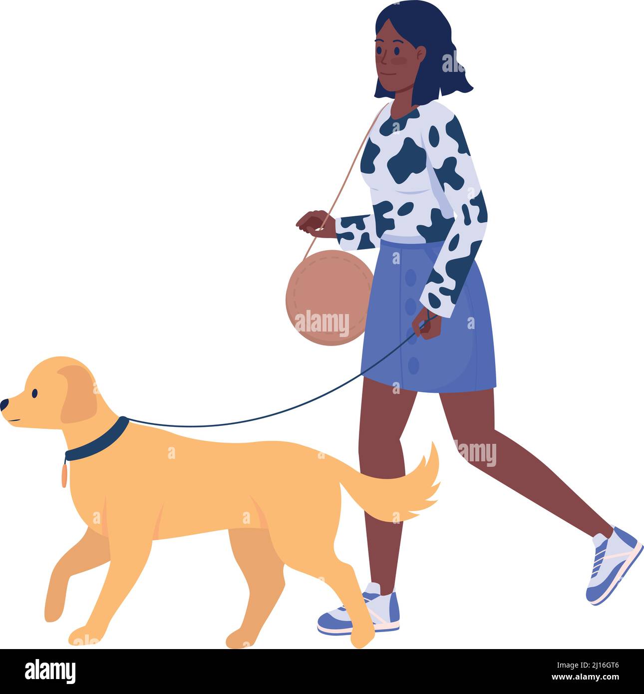 Lady walking dog clipart hi-res stock photography and images - Alamy
