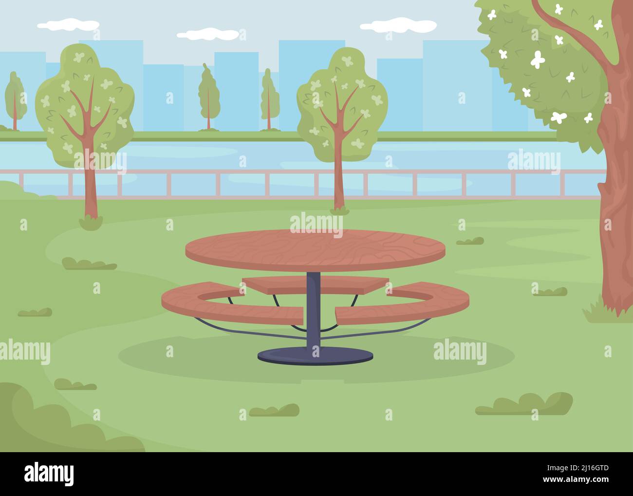 Illustration cartoon wooden picnic table hi-res stock photography and ...