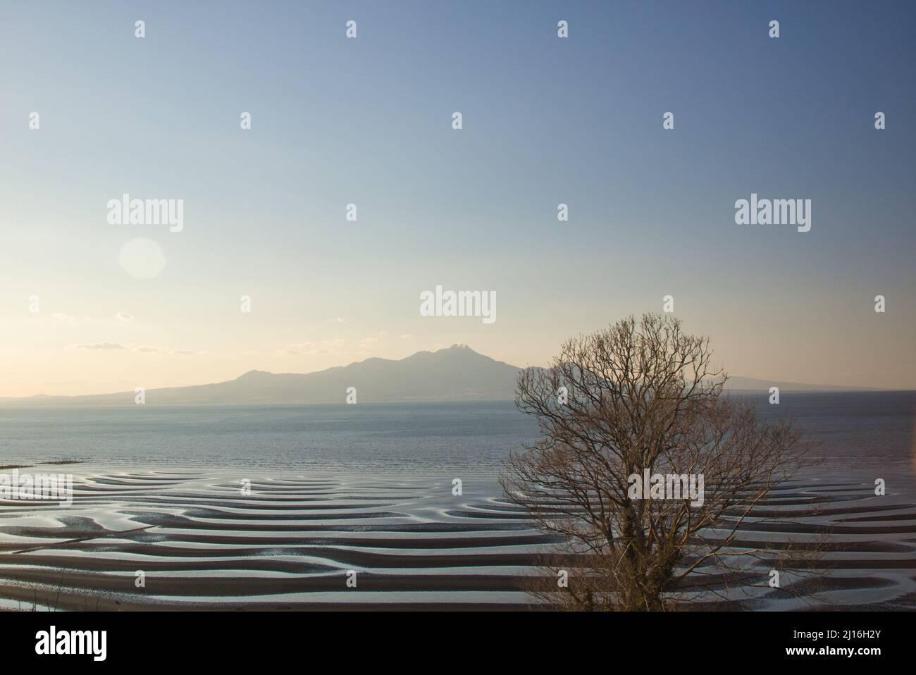 Okoshiki Beach and Mt. Unzen fugen, Kumamoto Prefecture, Japan Stock ...