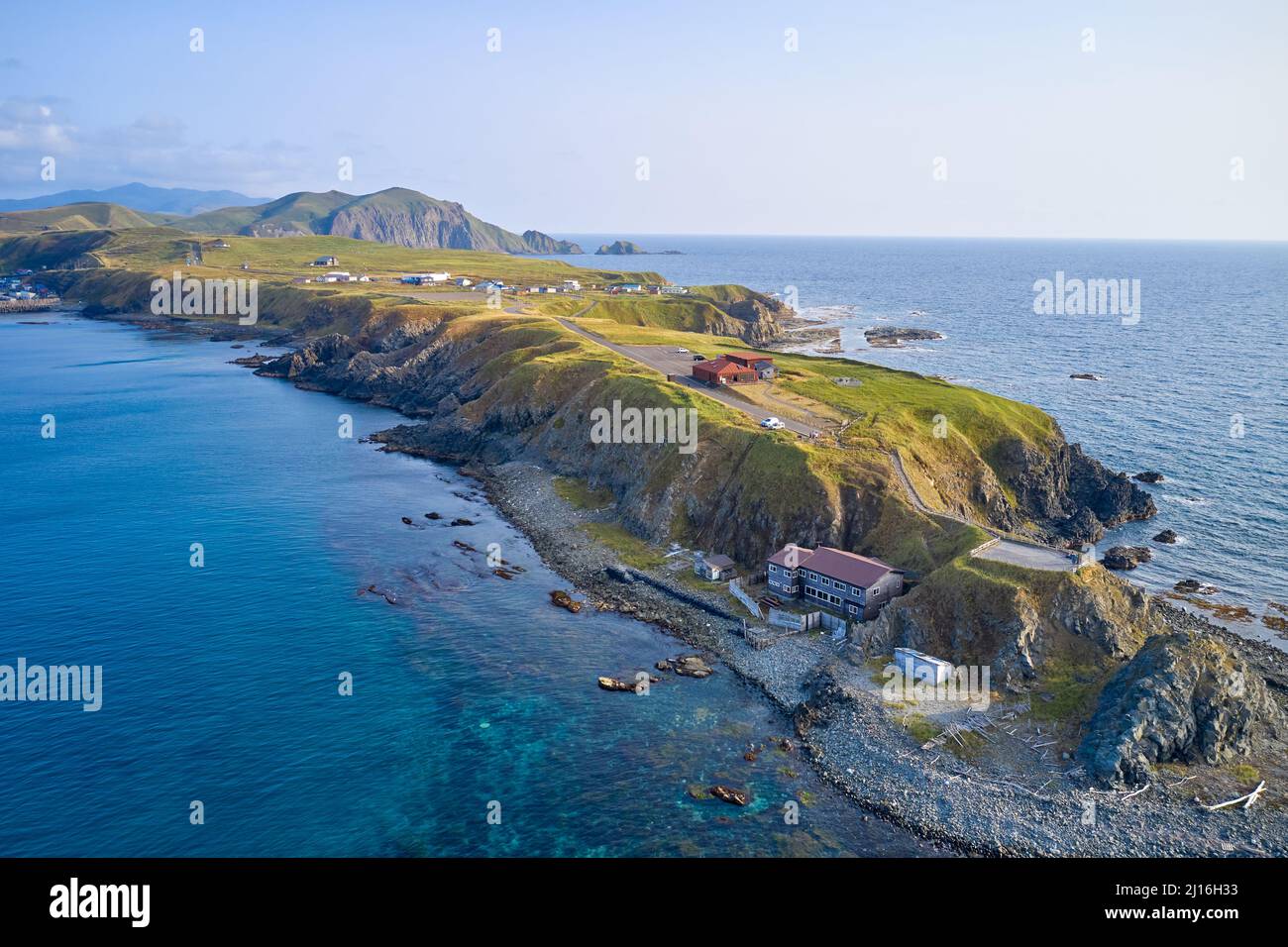 Aerial Photograph of Rebun Island, Hokkaido, Japan Stock Photo - Alamy