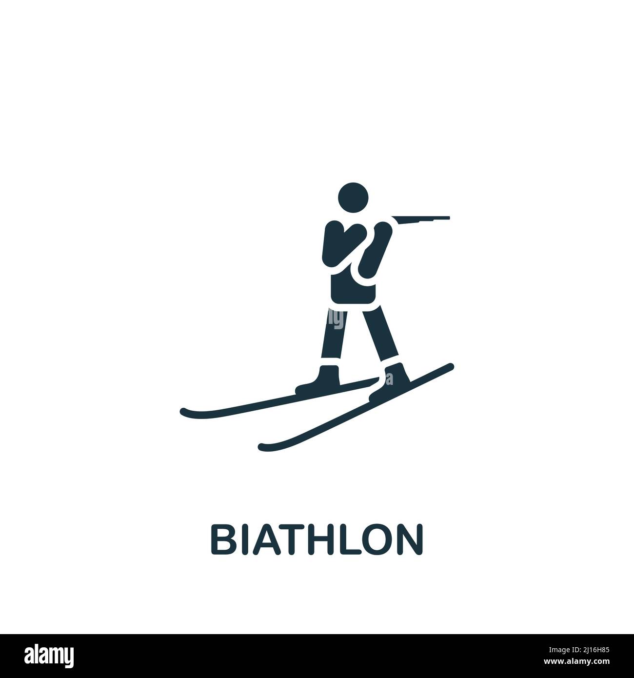 Biathlon icon. Monochrome simple icon for templates, web design and ...