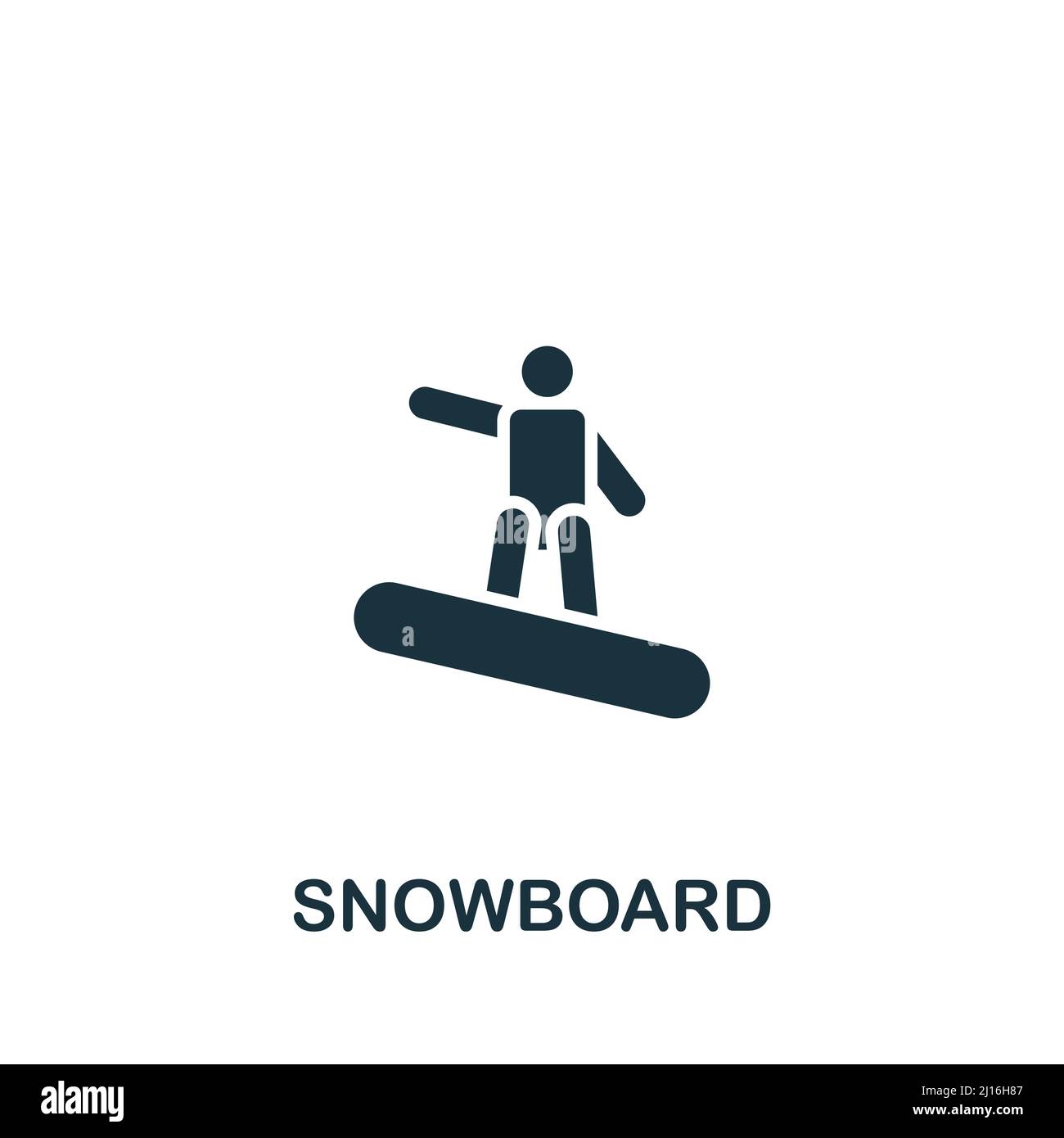 Snowboard icon. Monochrome simple icon for templates, web design and ...