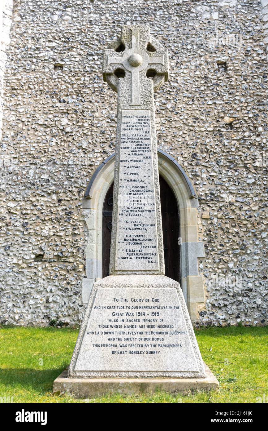 The War Memorial in front of St Martin's Church in the village of East ...