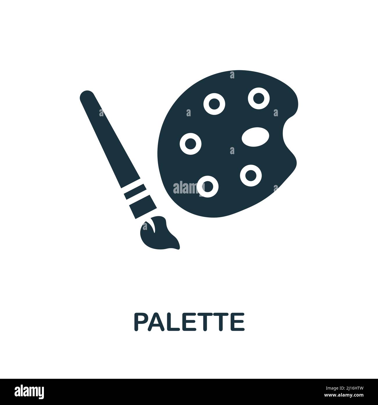 Palette icon. Monochrome simple Palette icon for templates, web design ...