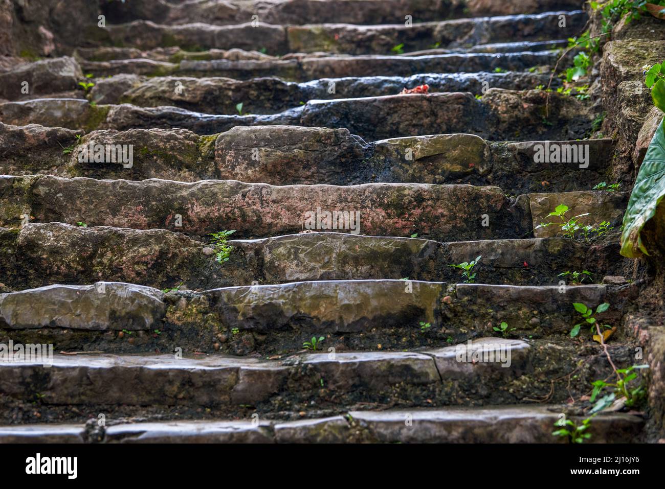 Close up of old slate stairs in ancient Chinese village Stock Photo - Alamy
