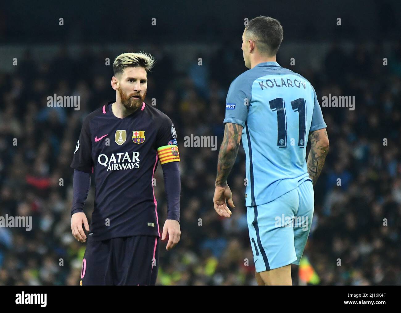MANCHESTER, ENGLAND - NOVEMBER 1, 2016: Lionel Messi of Barcelona ...