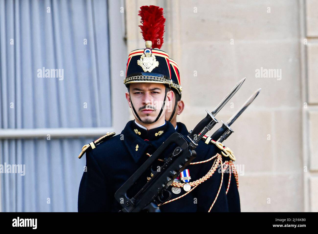 Illustration picture shows a French Republican Guard (Garde ...