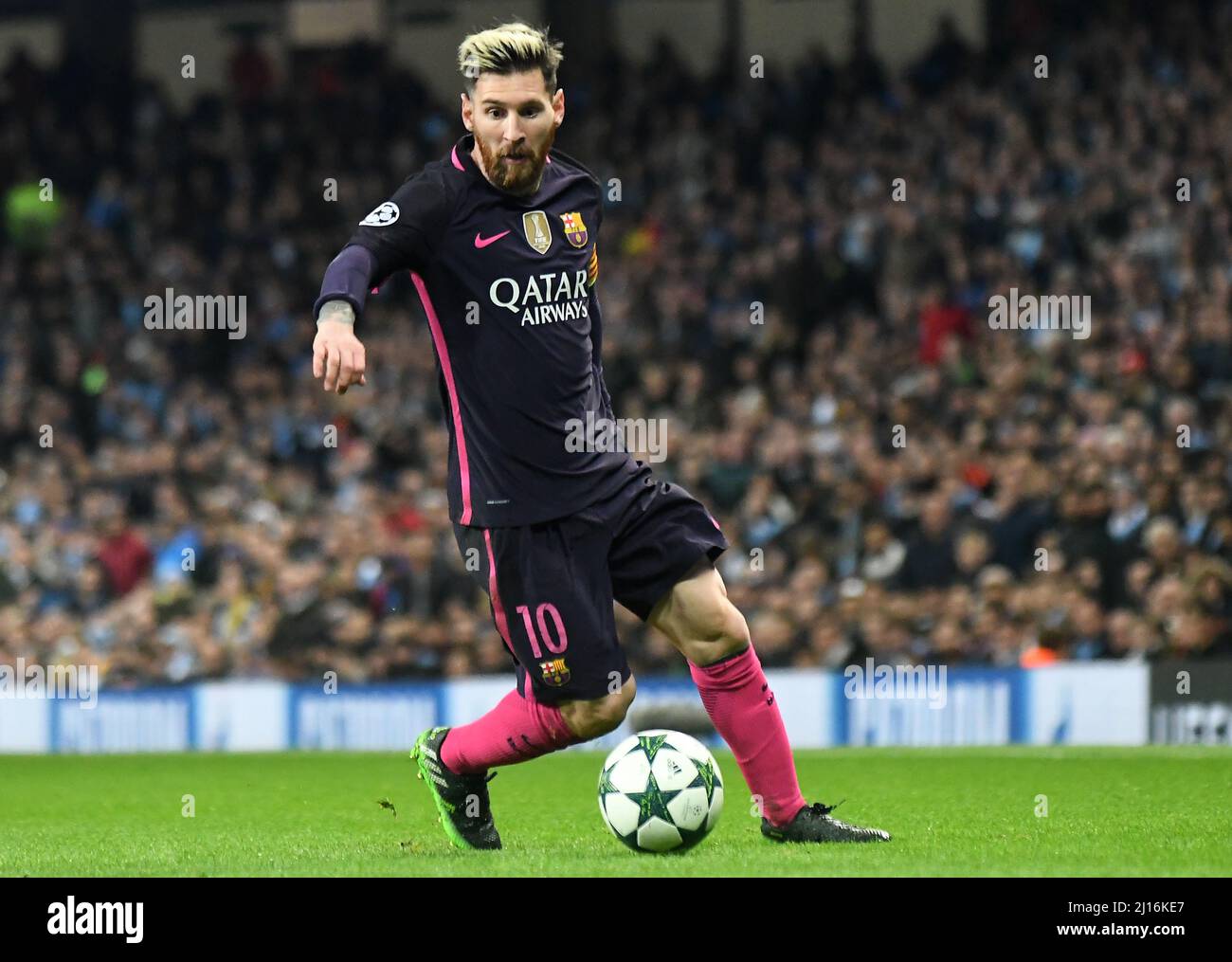 MANCHESTER, ENGLAND - NOVEMBER 1, 2016: Lionel Messi of Barcelona ...