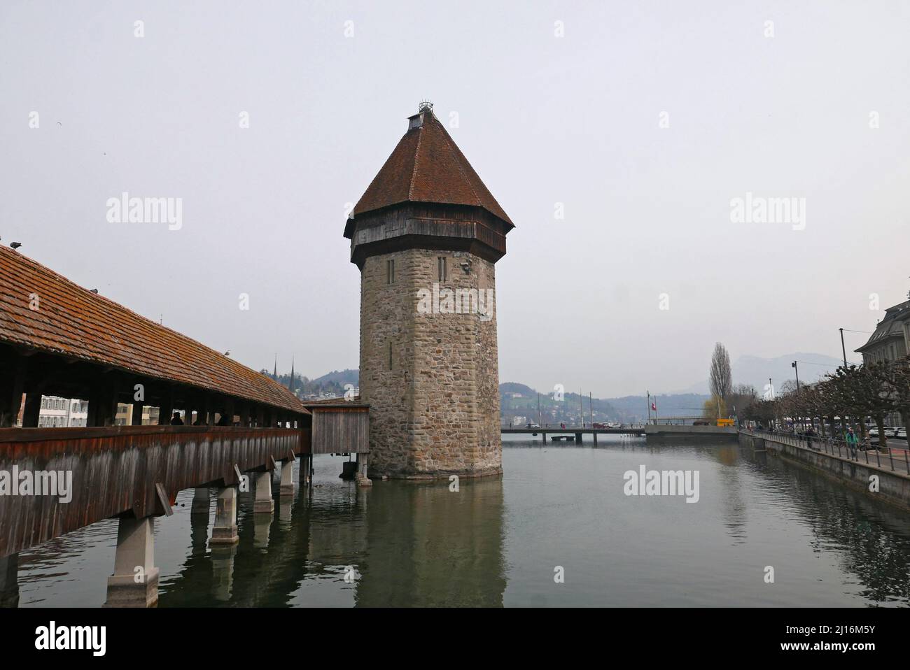 the old historical bridge in Lucerne, Switzerland Stock Photo - Alamy