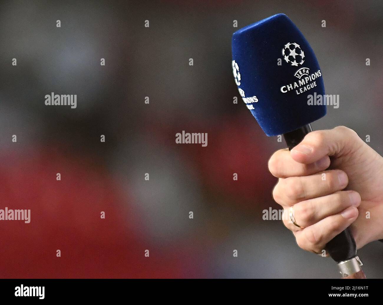 MANCHESTER, ENGLAND - SEPTEMBER 14, 2016: UEFA Champions branded ...