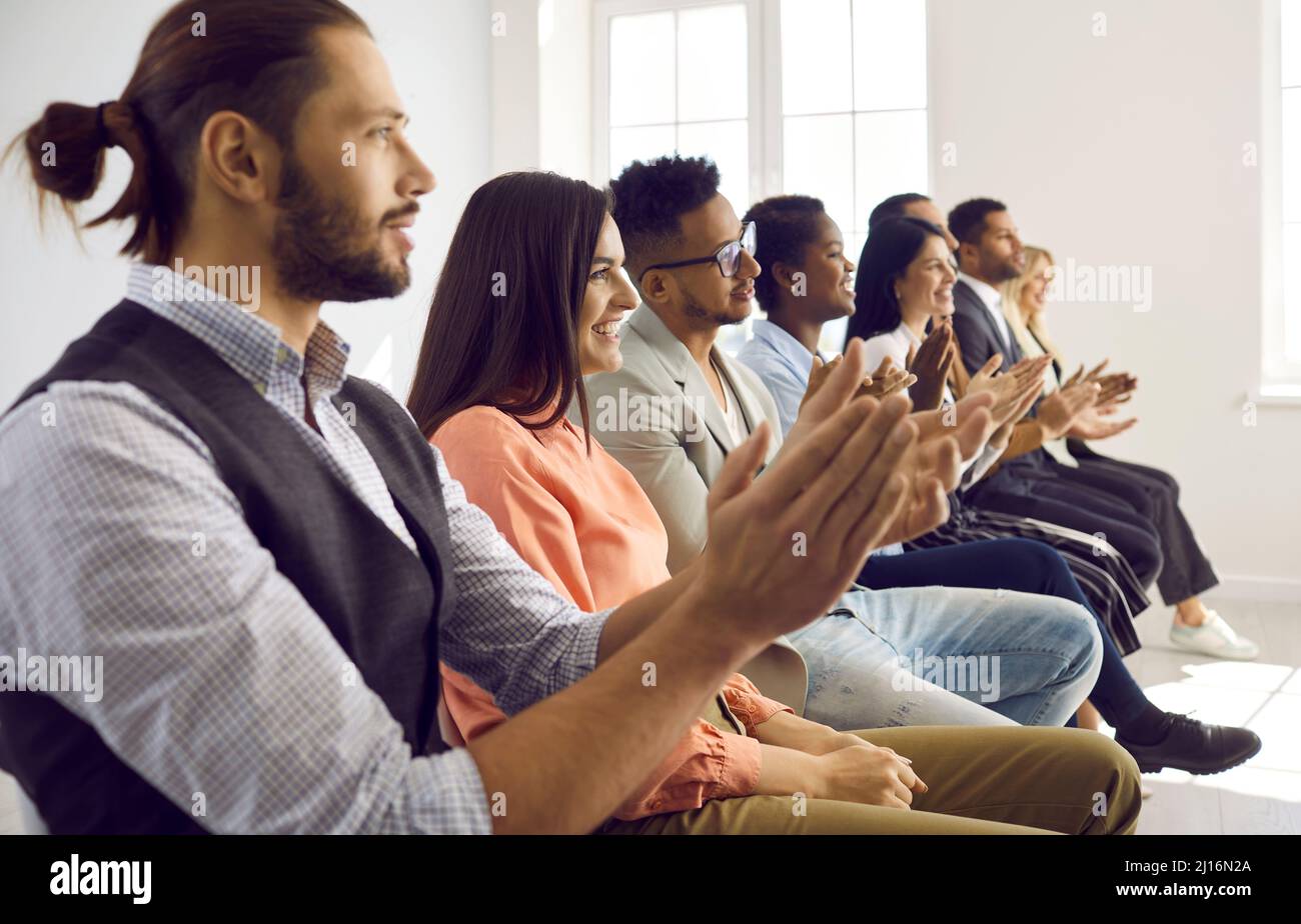 Diverse group business people attend hi-res stock photography and ...