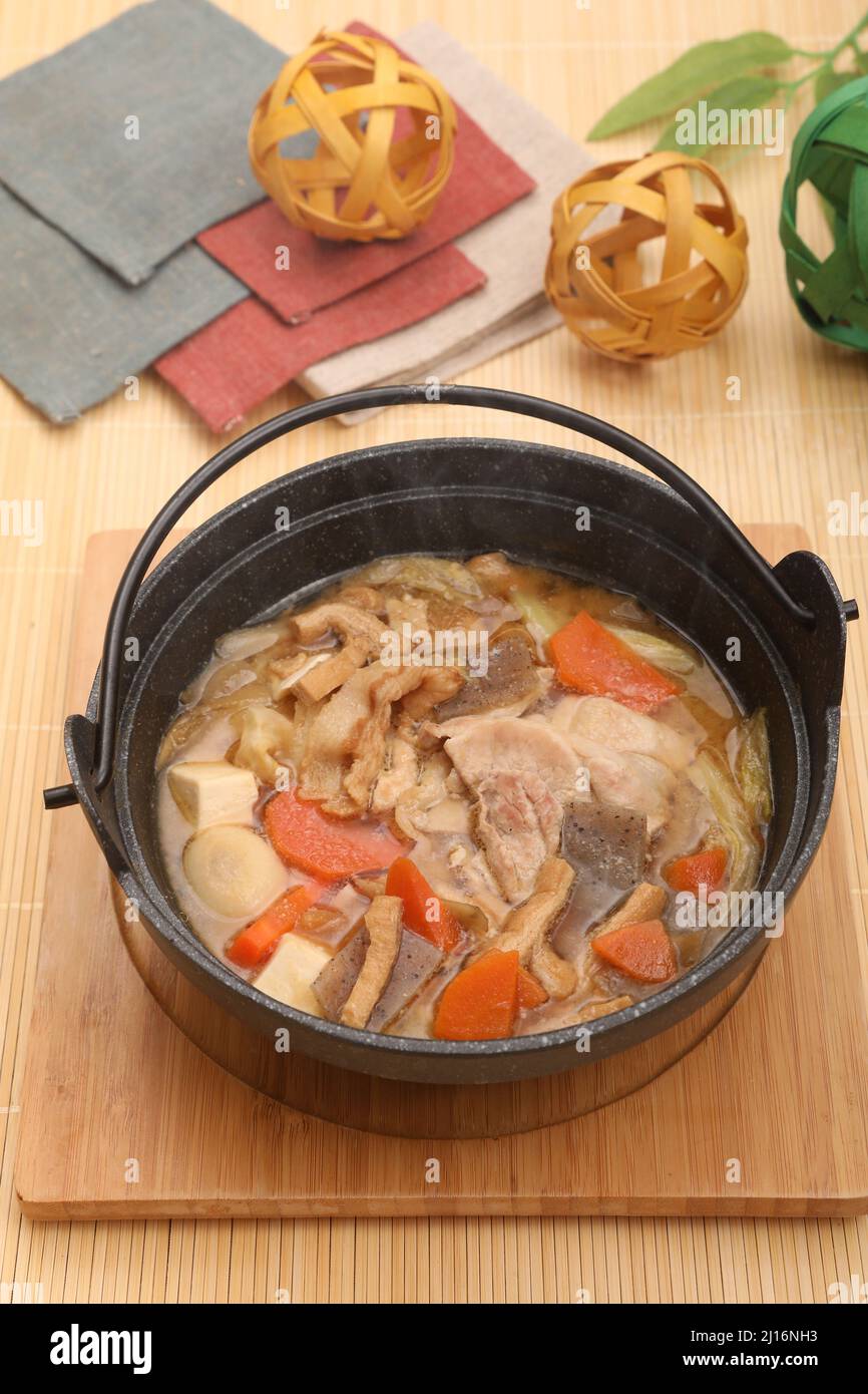 Hot Pot of Pork Miso Soup, Japanese Food Stock Photo - Alamy
